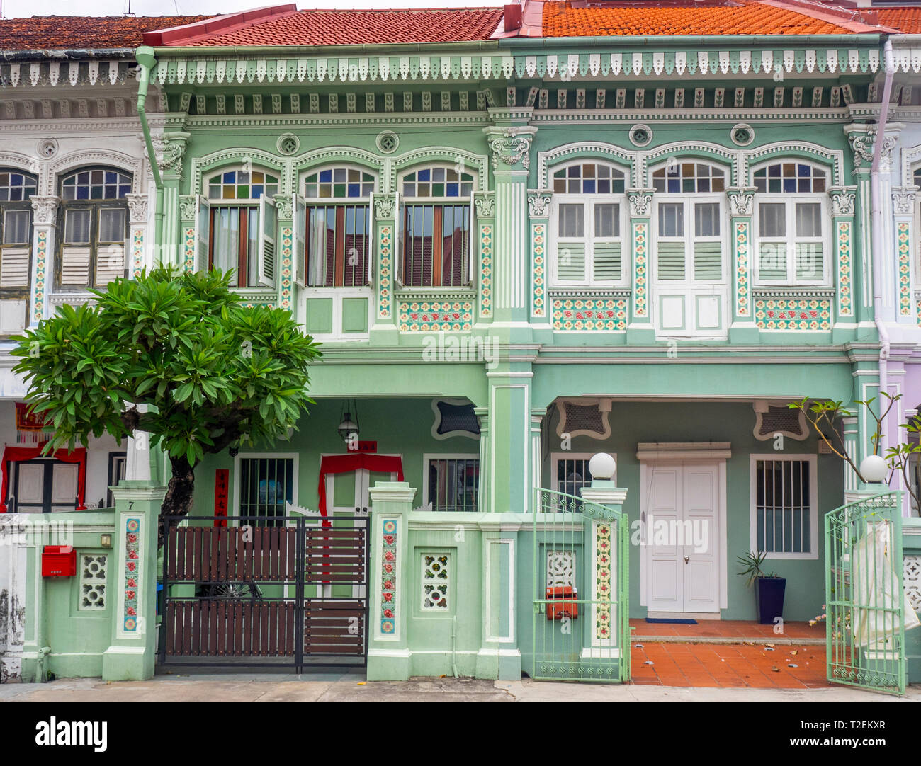 Colourful Peranakan terraced houses popular with instagrammers on Koon ...