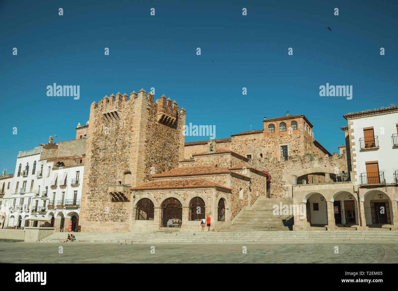 Old buildings in the Main Square with stairs at the historical center ...