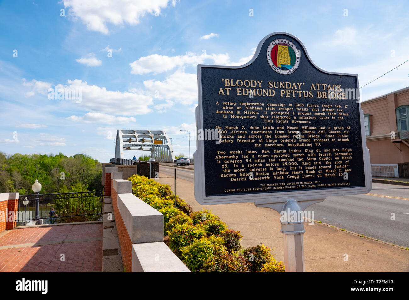 USA Alabama Selma Edmund Pettus Bridge over the Alabama River Site of ...