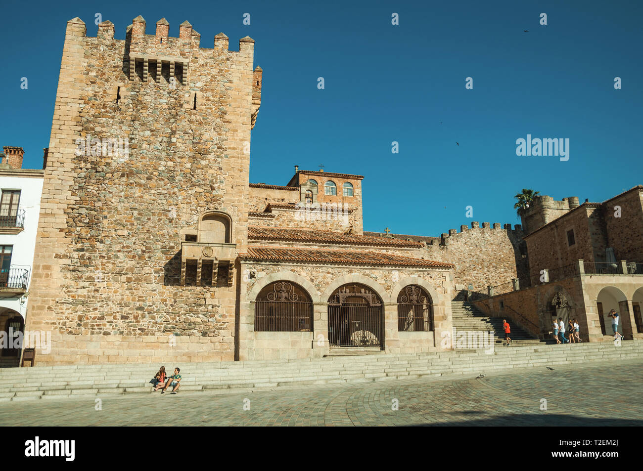 Old buildings in the Main Square with stairs at the historical center ...