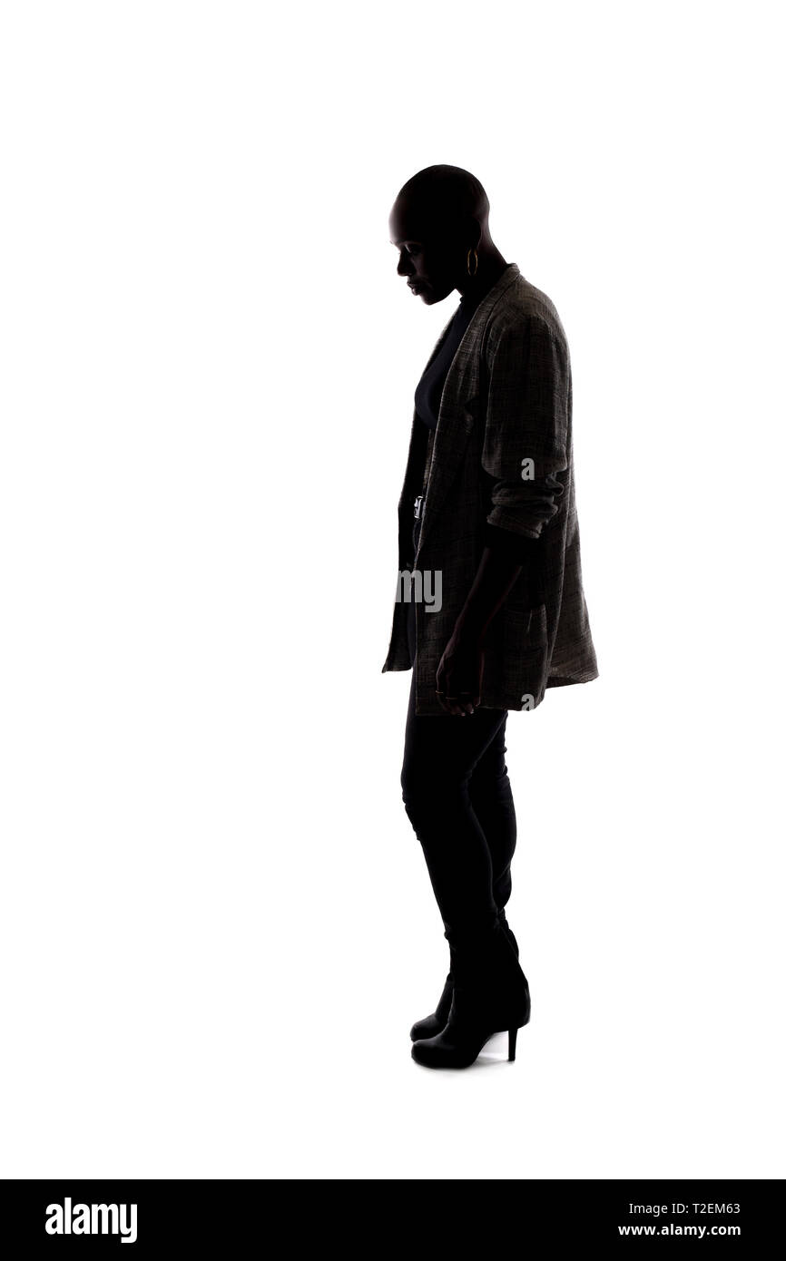 Sad Black Woman Standing