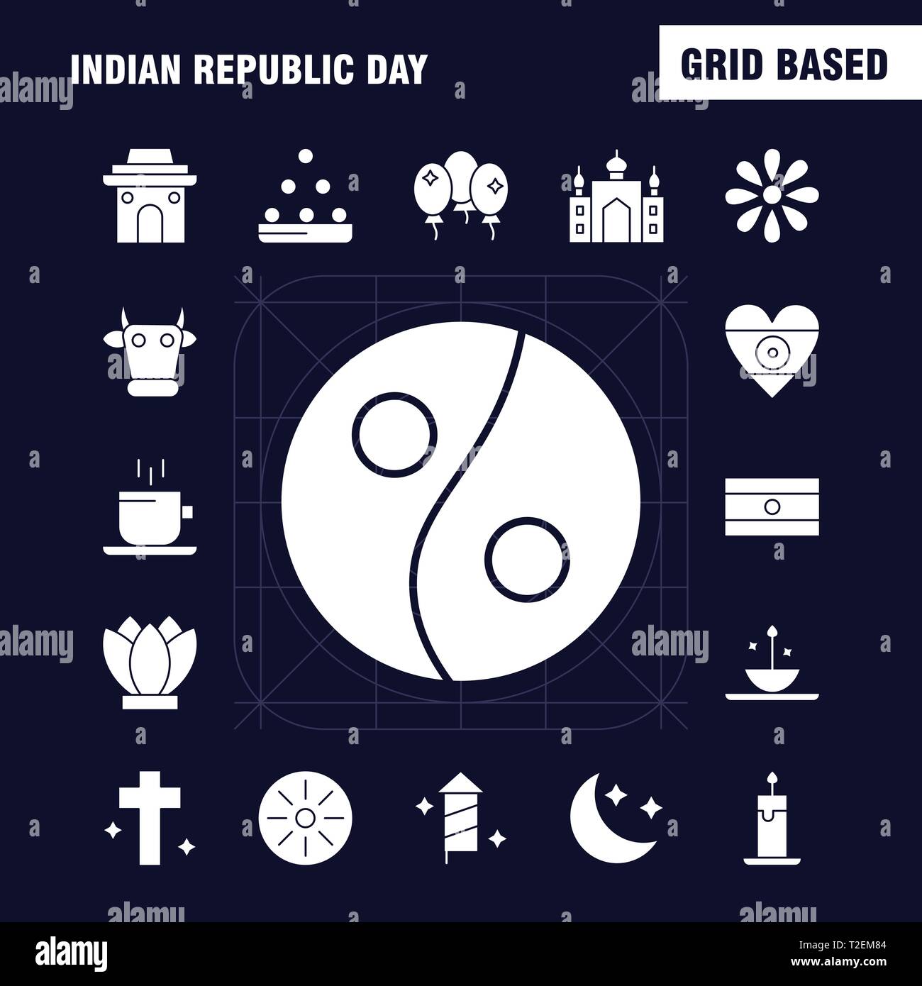Indian Republic Day Solid Glyph Icon Pack For Designers And Developers ...
