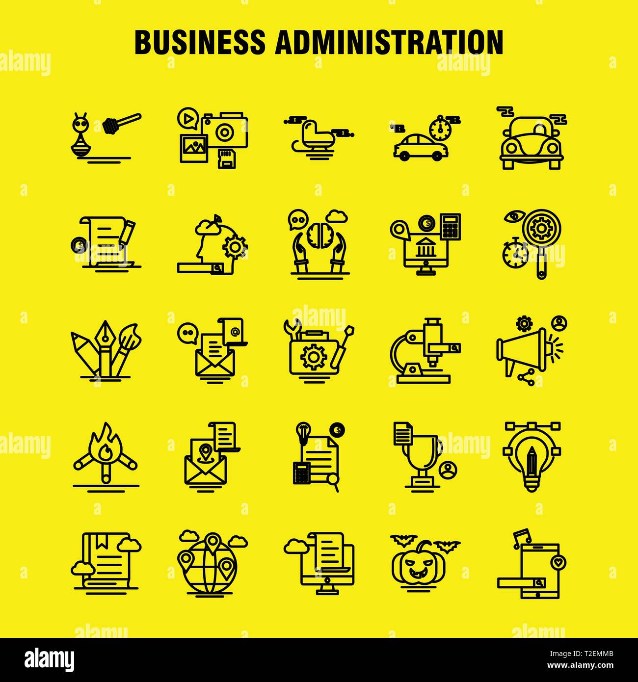 Business Concepts Line Icons Set For Infographics, Mobile UX/UI Kit And ...