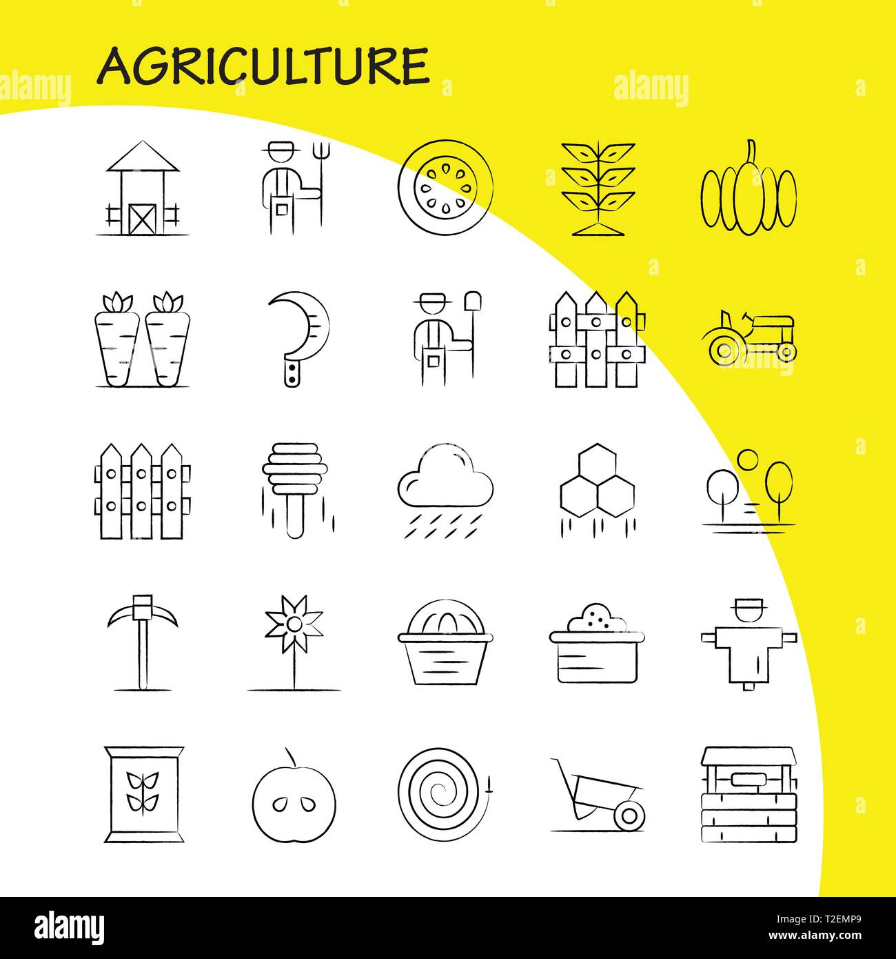 Agriculture Hand Drawn Icon Pack For Designers And Developers. Icons Of ...