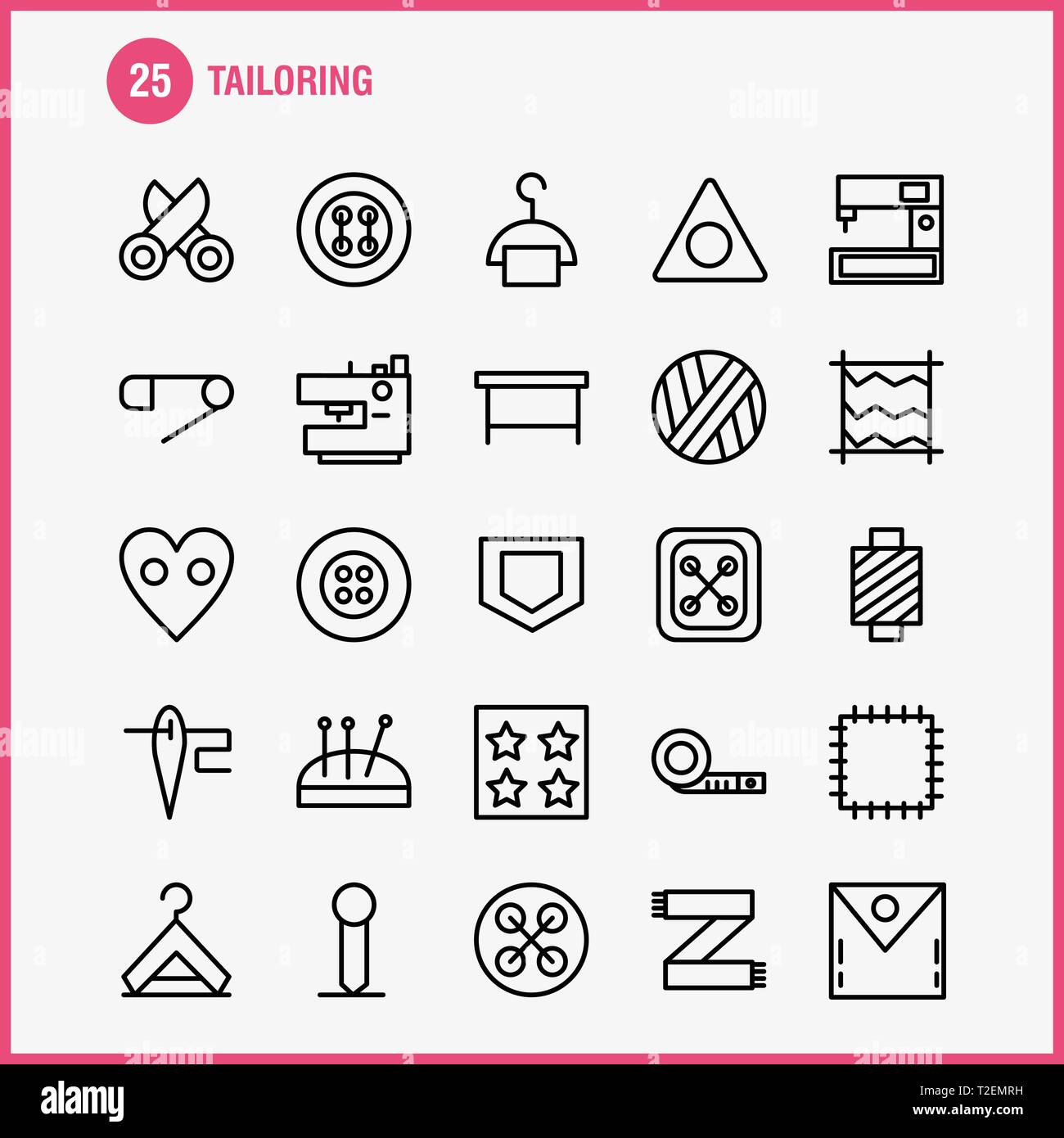 Tailoring Line Icon Pack For Designers And Developers. Icons Of Knit ...