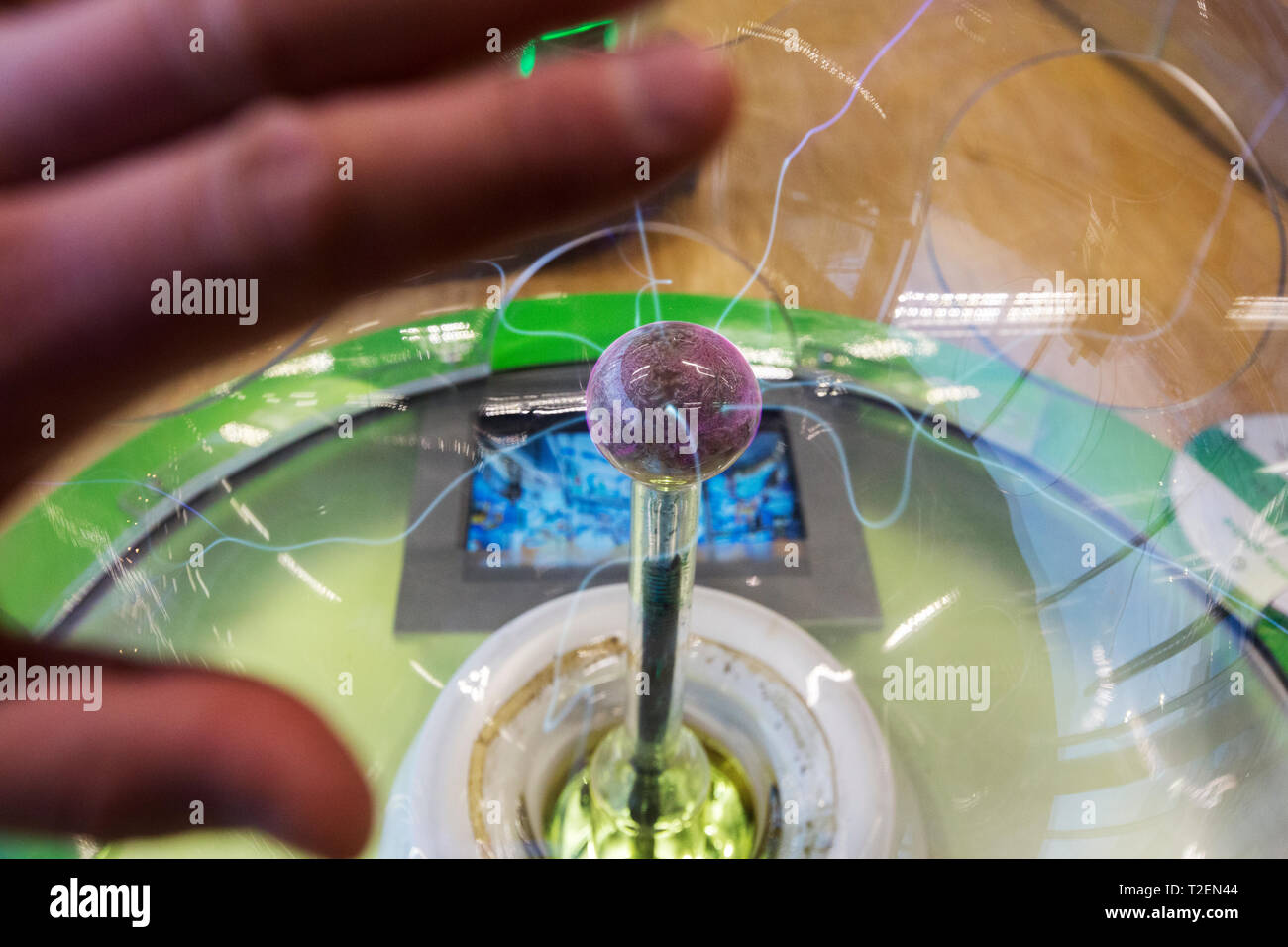 A Tesla Globe in Schiphol airport in Amsterdam, Netherlands Stock Photo ...