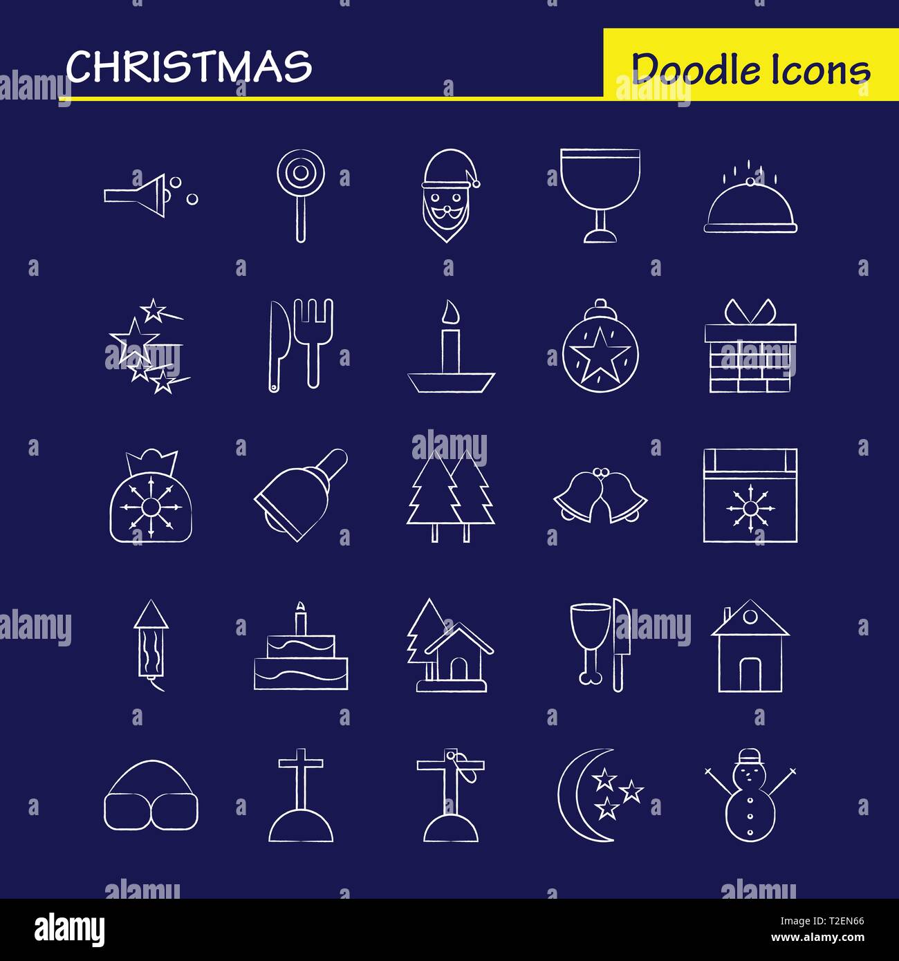 Christmas Hand Drawn Icons Set For Infographics, Mobile UX/UI Kit And ...
