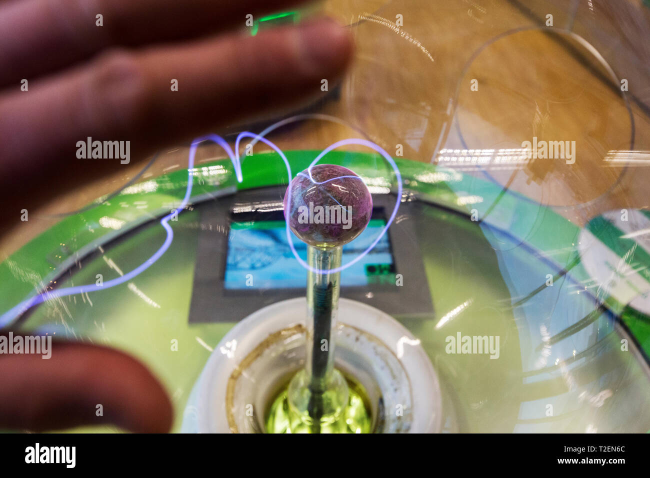 A Tesla Globe in Schiphol airport in Amsterdam, Netherlands Stock Photo ...