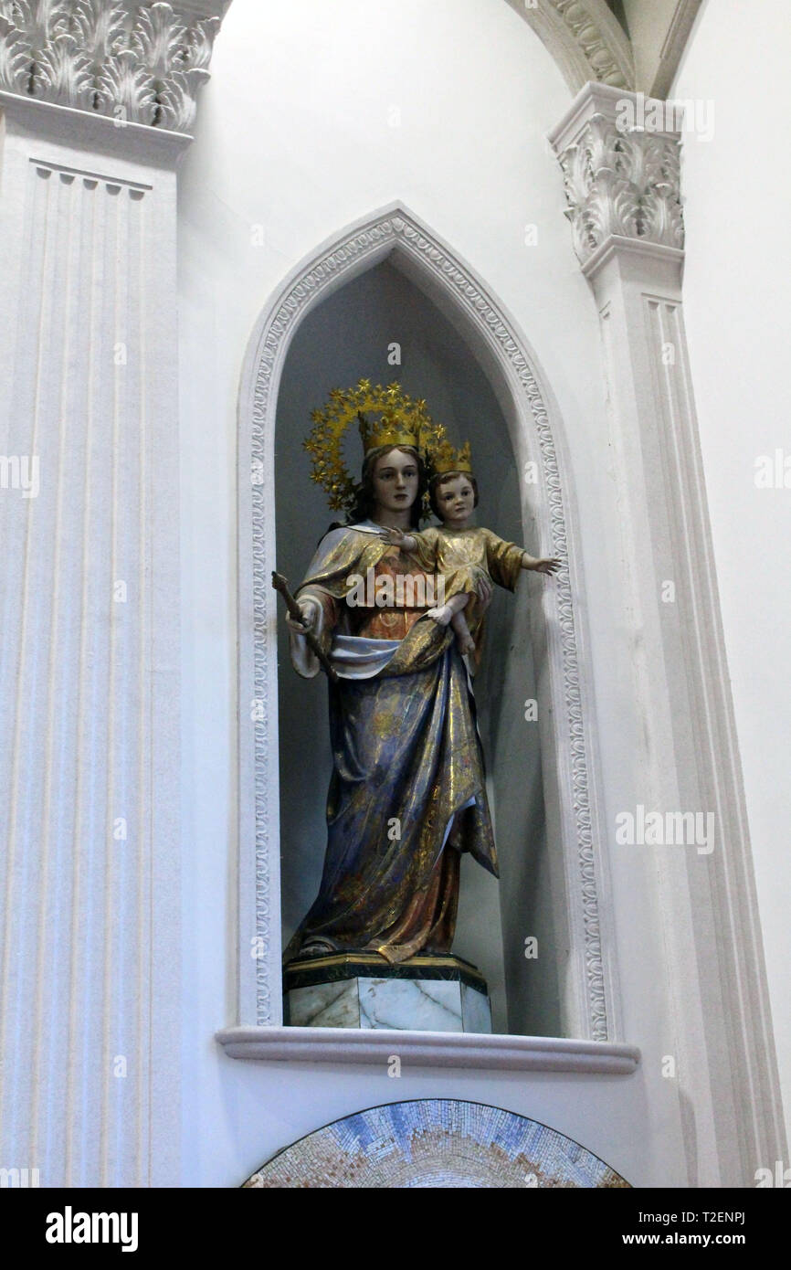 The statue of Mary and Baby Jesus at a Japanese Catholic Church. Taken ...