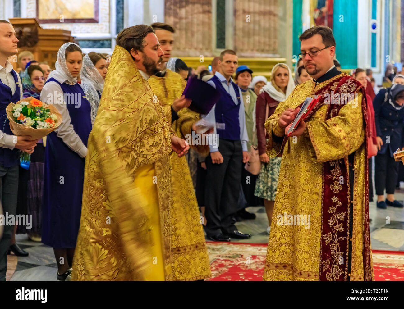 Saint Petersburg, Russia - September 10, 2017: Russian Orthodox priest ...