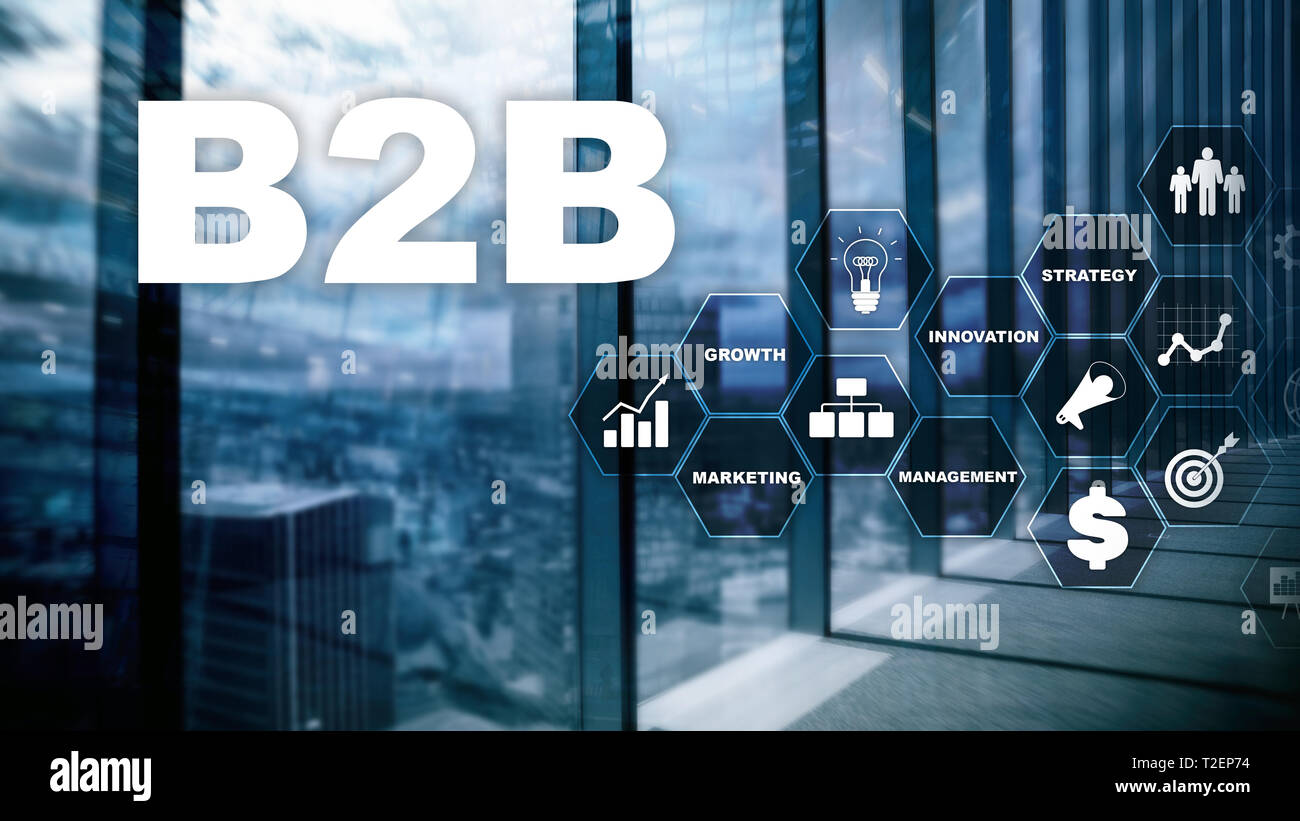 Business to business B2B - Technology future. Business model. Financial ...