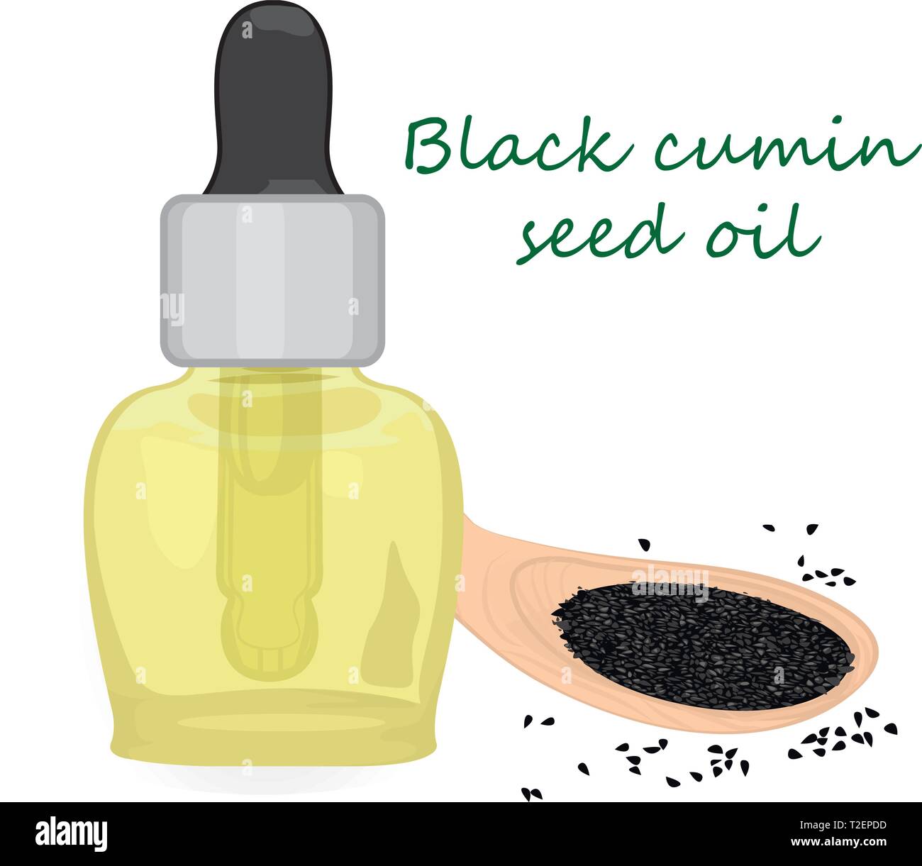 Black cumin seed oil Stock Vector Images - Alamy