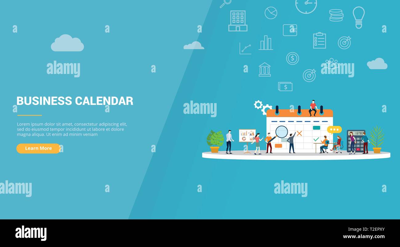 business calendar concept for website template banner or landing ...