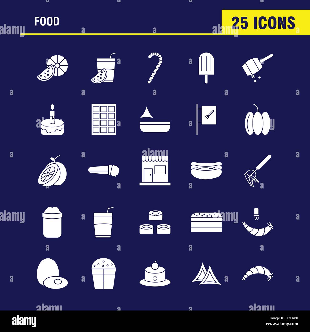 Food Solid Glyph Icons Set For Infographics, Mobile UX/UI Kit And Print ...