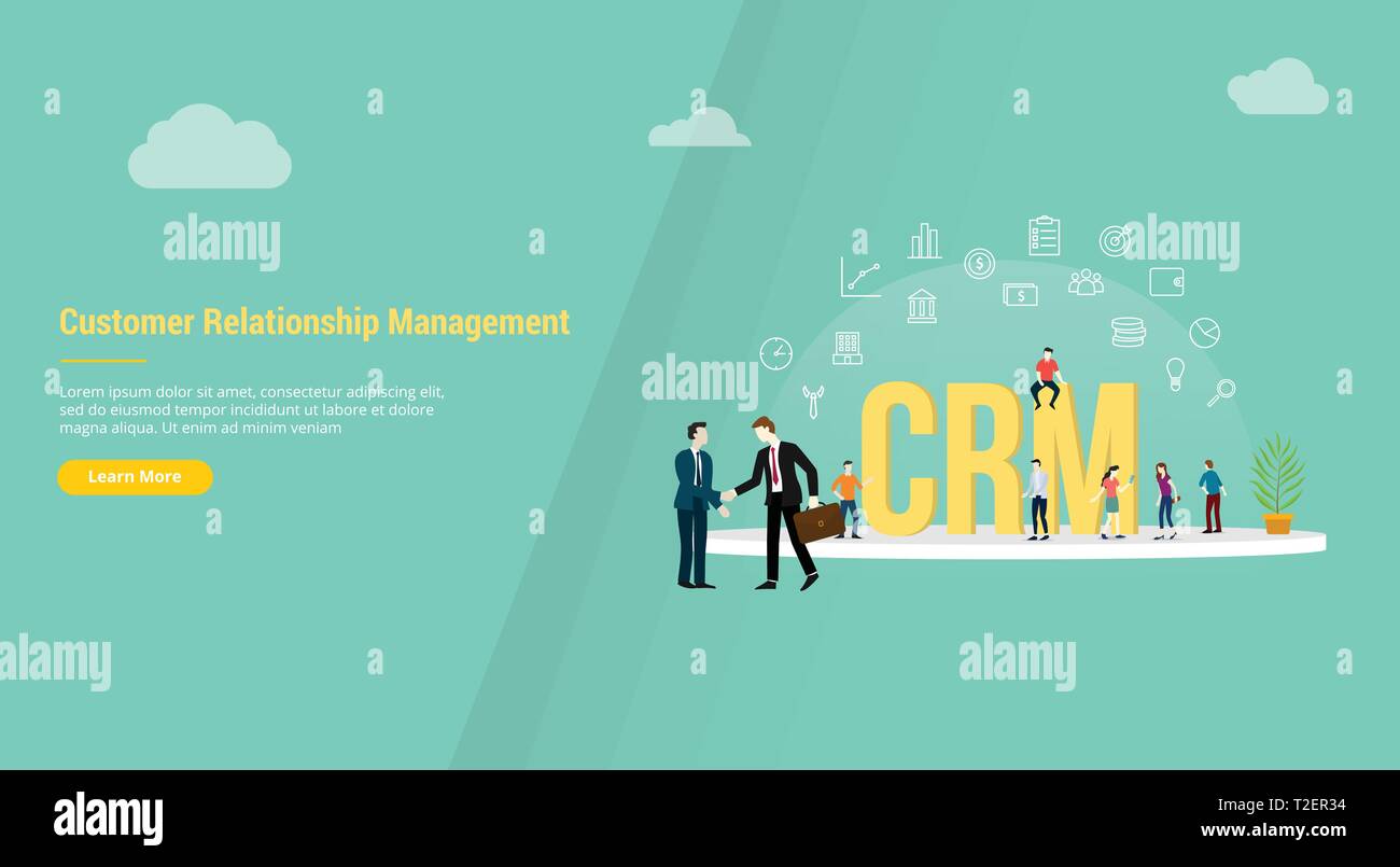 crm customer relationship management concept for website template ...