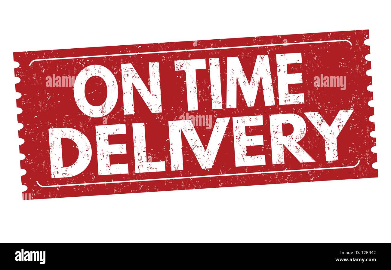 On time delivery sign or stamp on white background, vector illustration ...