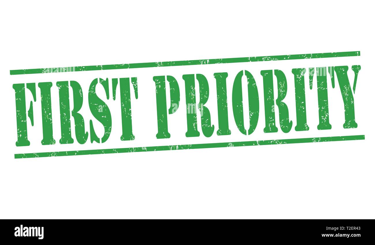 First priority sign or stamp on white background, vector illustration ...