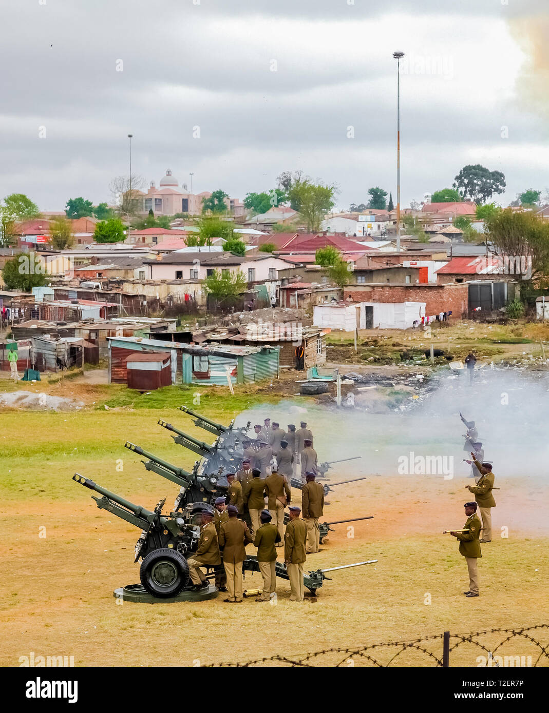 Ermelo, South Africa - September 24 2011: Artillery Cannon Guns on ...