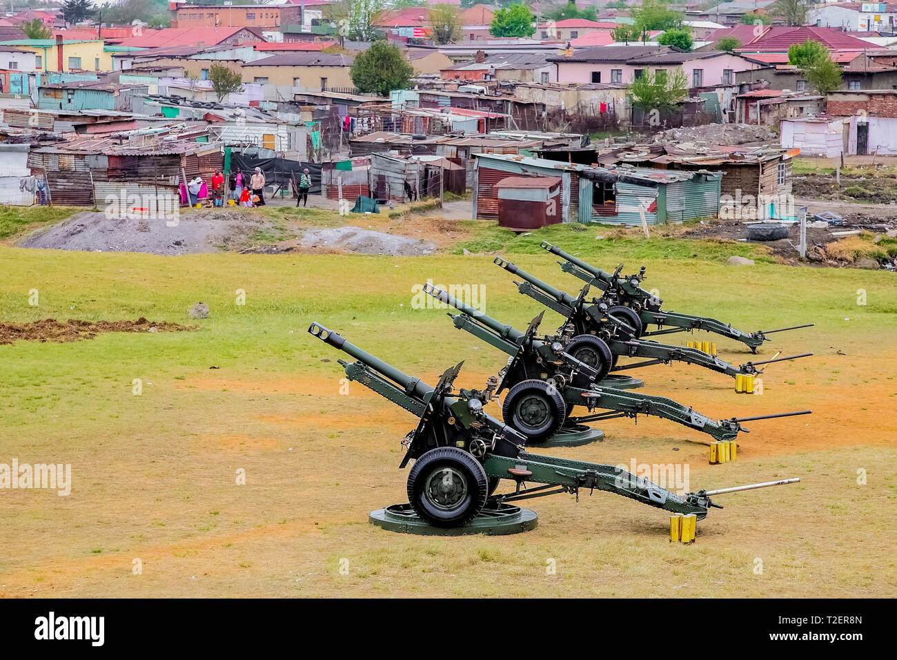 Ermelo, South Africa - September 24 2011: Artillery Cannon Guns on ...