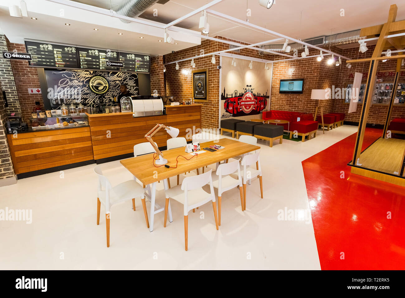 Johannesburg, South Africa - October 03 2013: Inside Interior of a ...