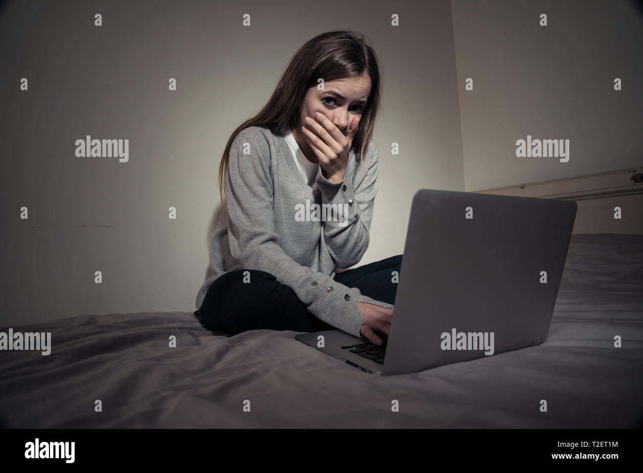 Depressed child computer hi-res stock photography and images - Alamy