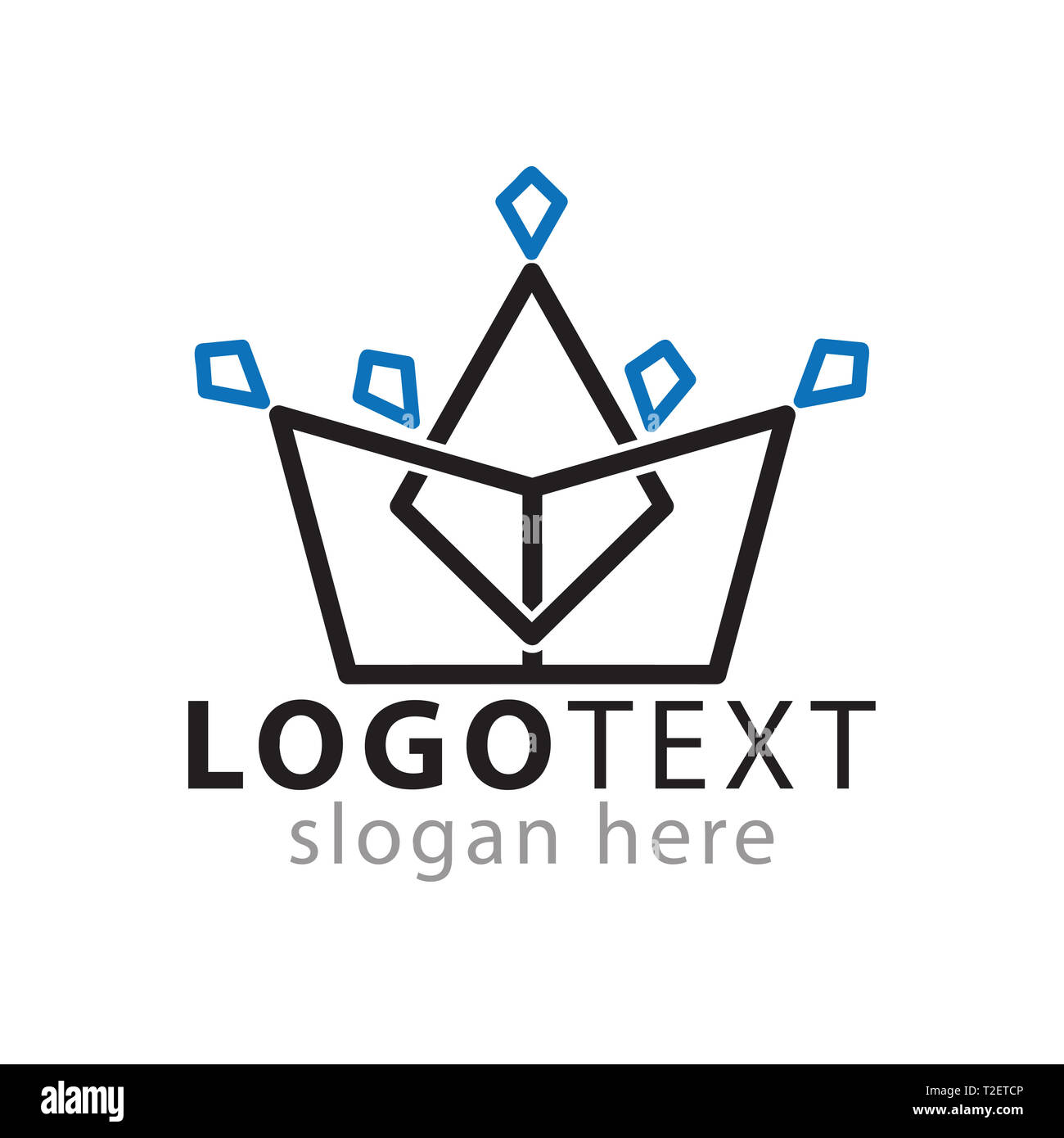 Flower line logo vector Cut Out Stock Images & Pictures - Alamy