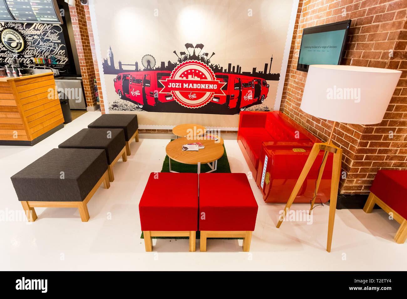 Johannesburg, South Africa - October 03 2013: Inside Interior of a ...