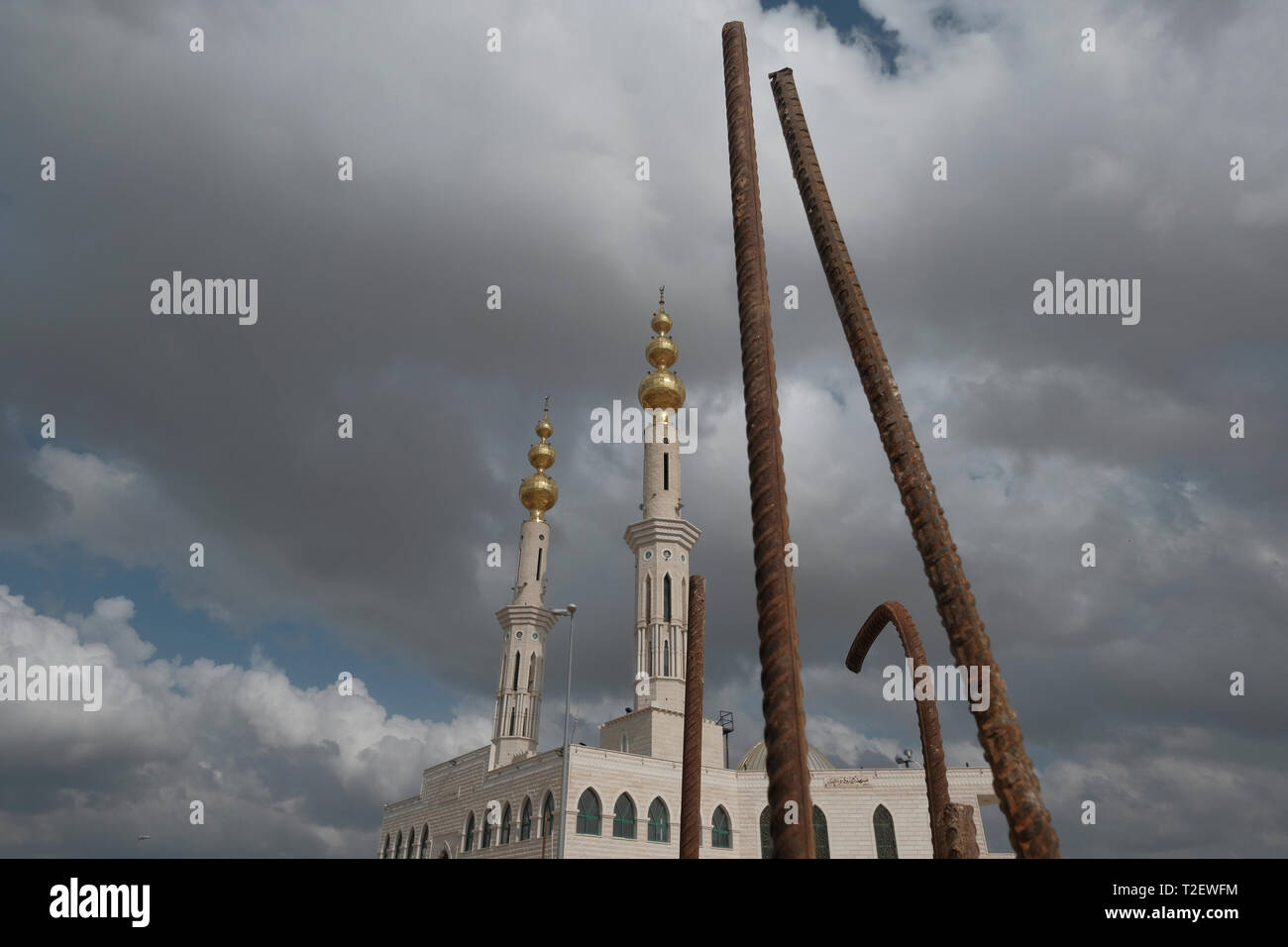 View of a new mosque in Rahat a predominantly Bedouin city in the Negev ...