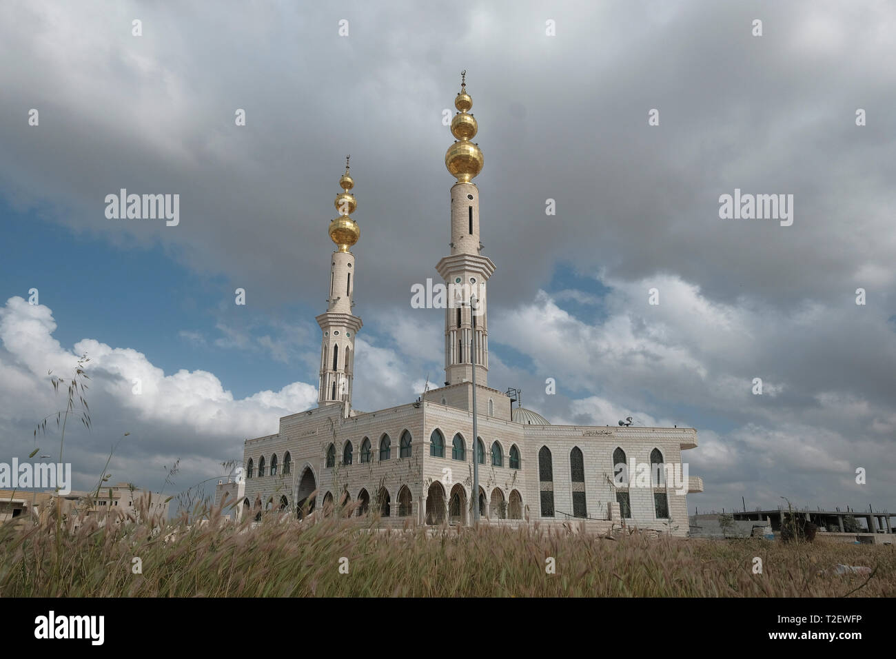 View of a new mosque in Rahat a predominantly Bedouin city in the Negev ...