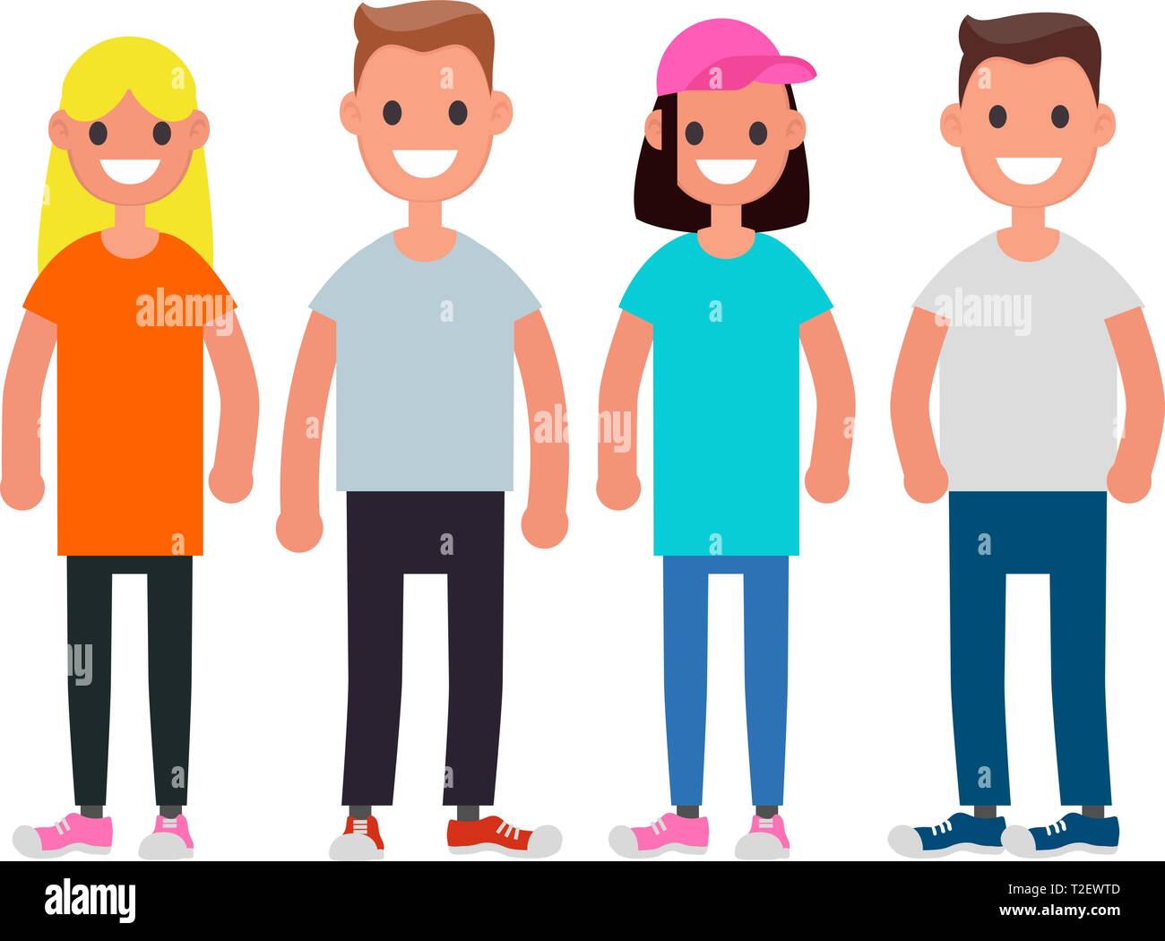 Flat design Characters team. Modern society concept. Vector ...