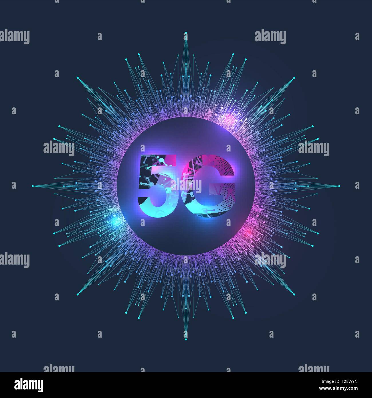 5G network wireless systems and internet vector illustration ...