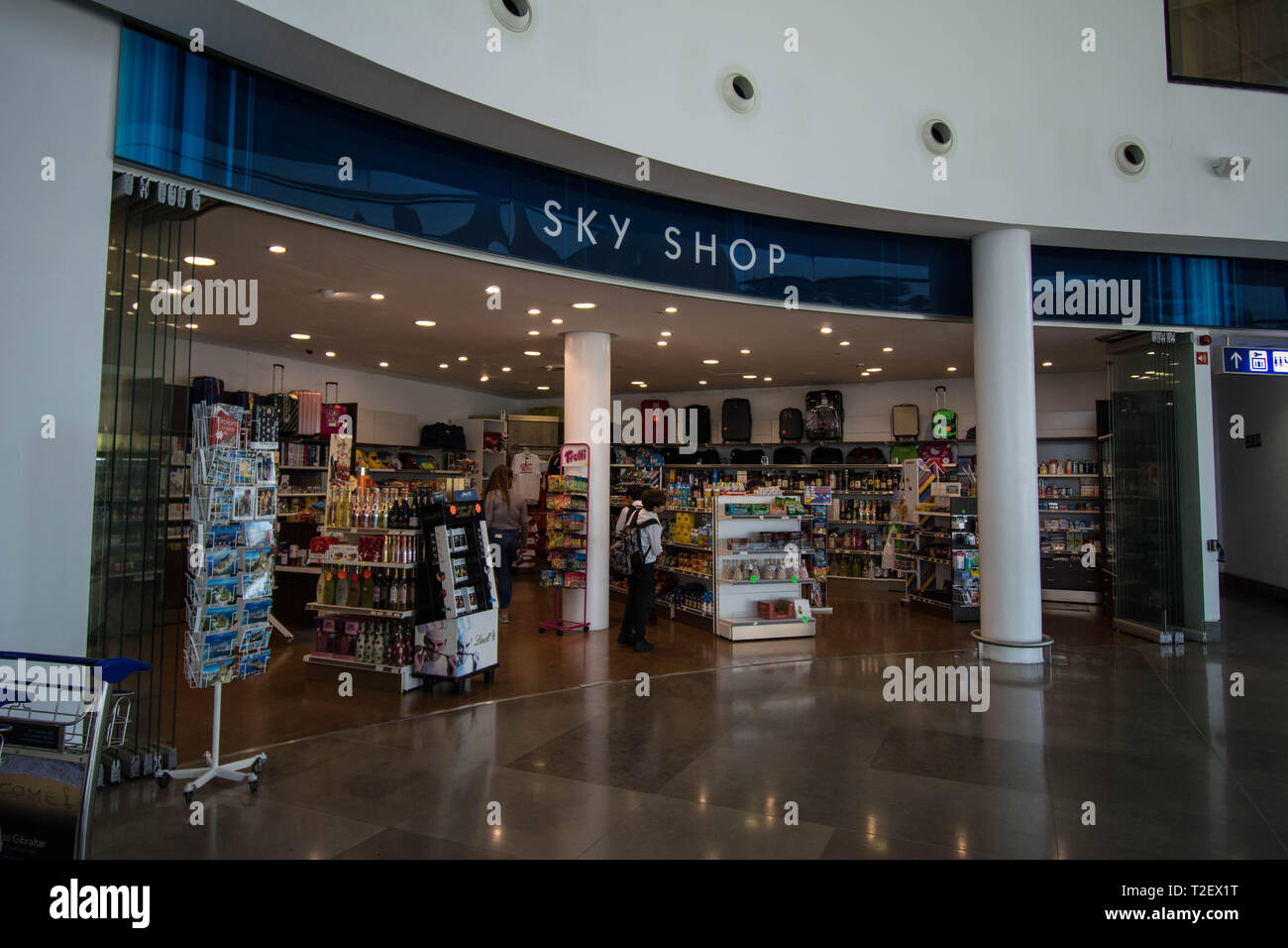 Easy Jet Sky shop at Gibraltar airport shopping Sky shop store buy ...