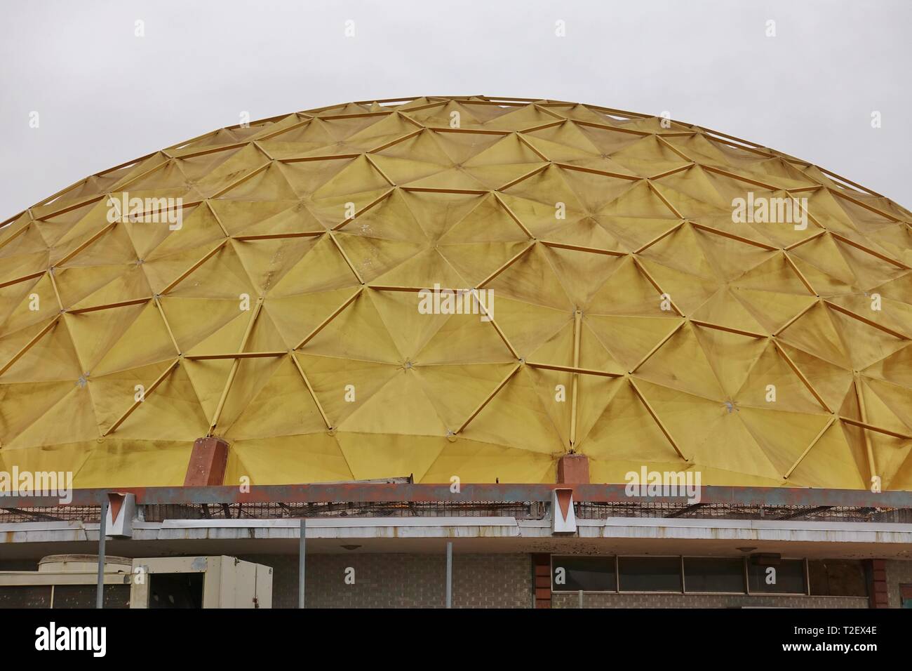 OKLAHOMA CITY, OK -2 MAR 2019- View of the Gold Dome, an abandoned ...