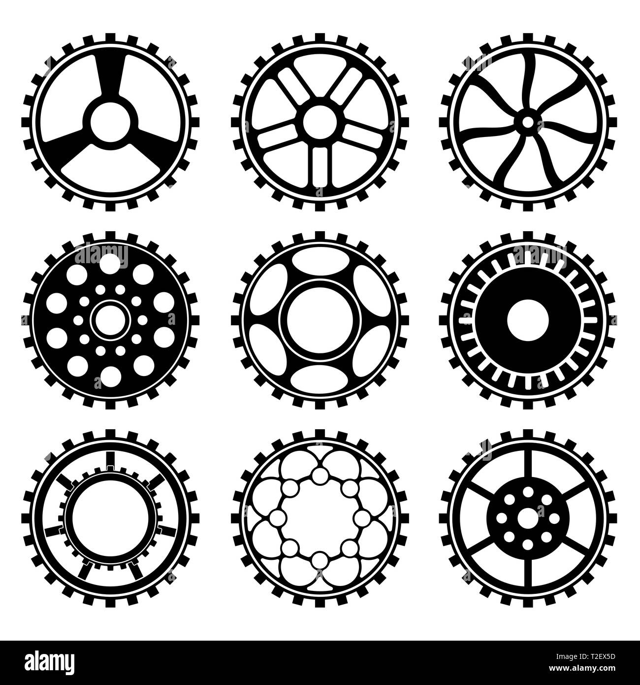 Gears in black design Stock Vector Images - Alamy