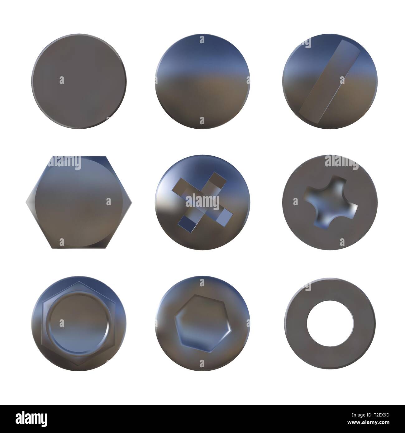 Set of screws and caps hi-res stock photography and images - Alamy