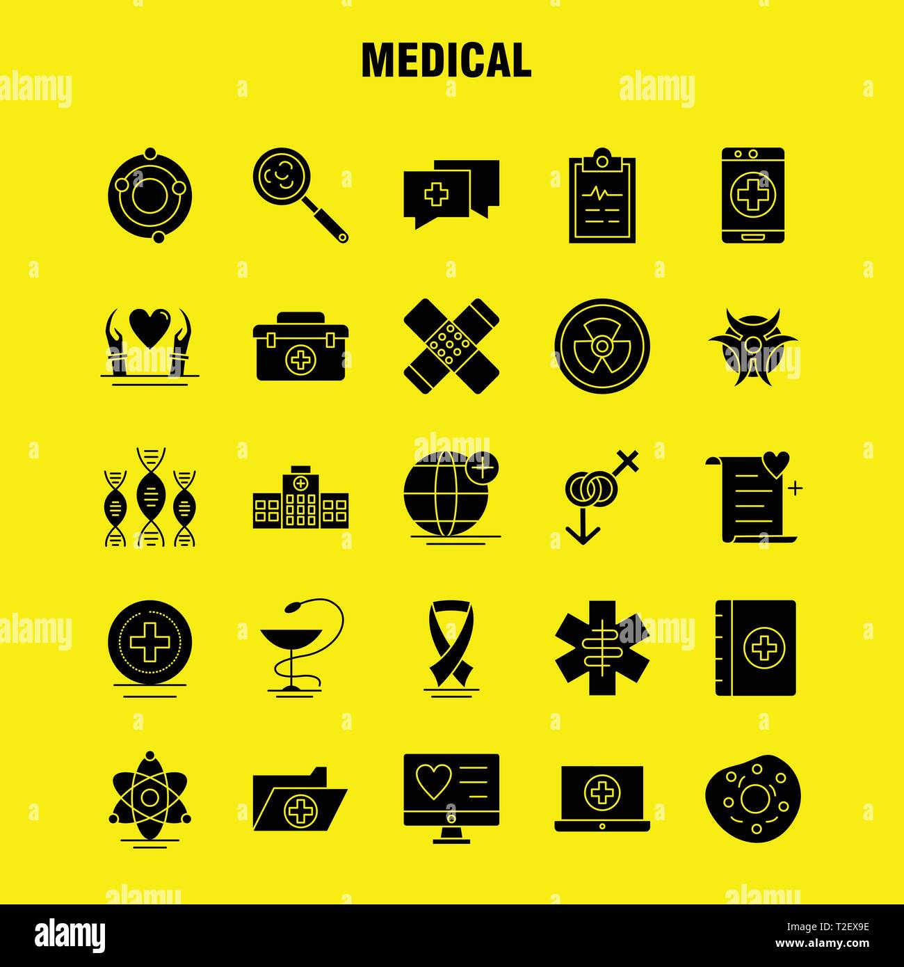 Medical Solid Glyph Icons Set For Infographics, Mobile UX/UI Kit And ...