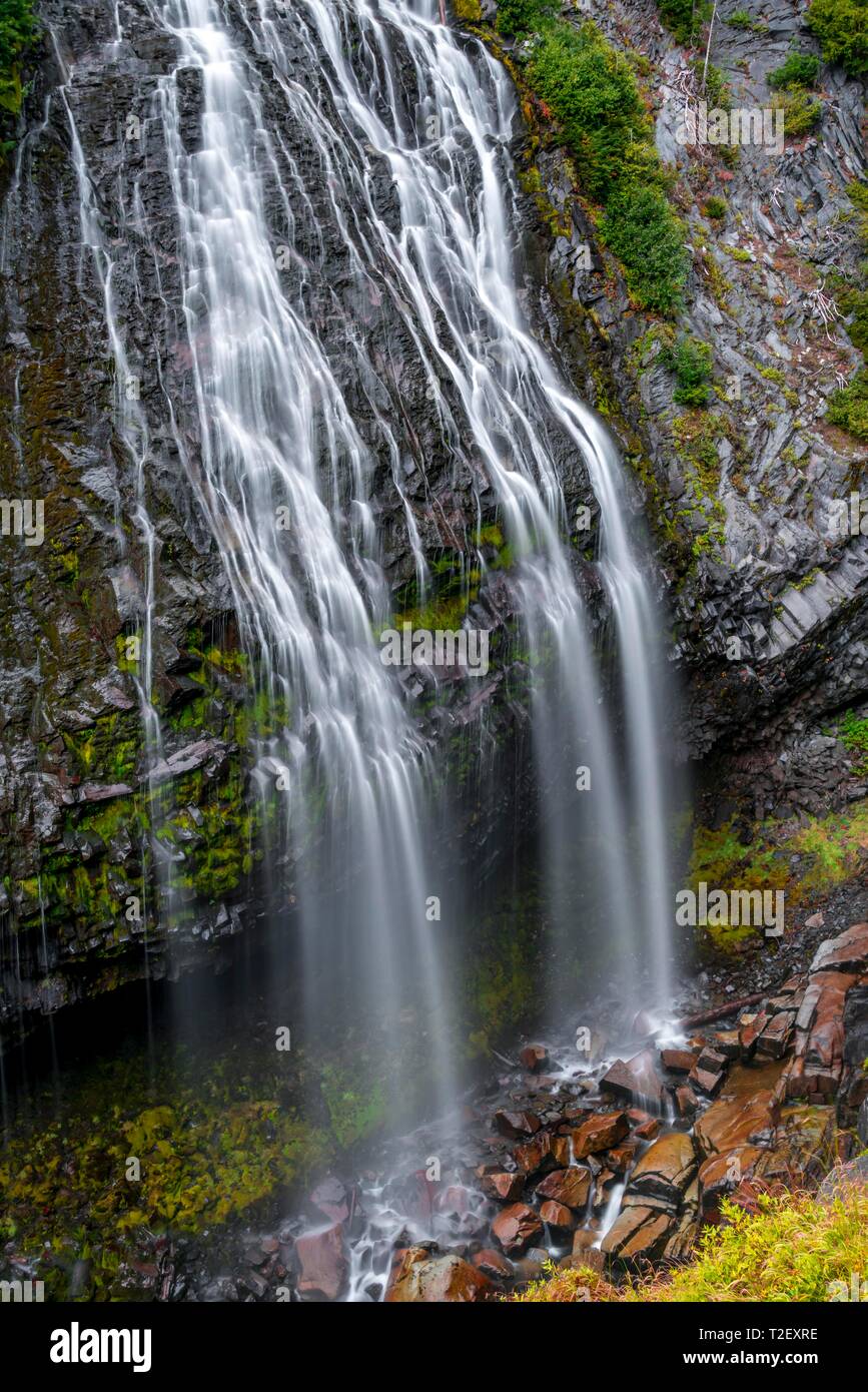 Narada Falls, waterfall, long exposure, Mount Rainier National Park ...