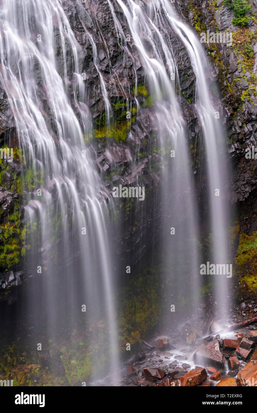 Narada Falls, waterfall, long exposure, Mount Rainier National Park ...