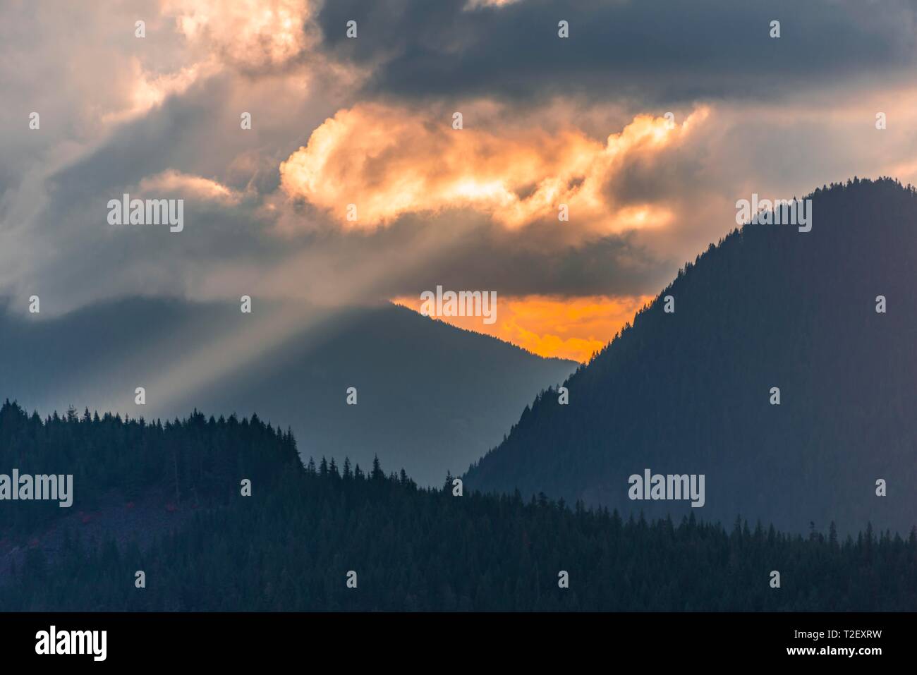 Sunset hilly landscape hi-res stock photography and images - Alamy