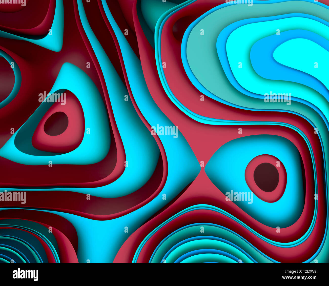 Abstract Geometric Background With Curved Lines Stock Photo - Alamy