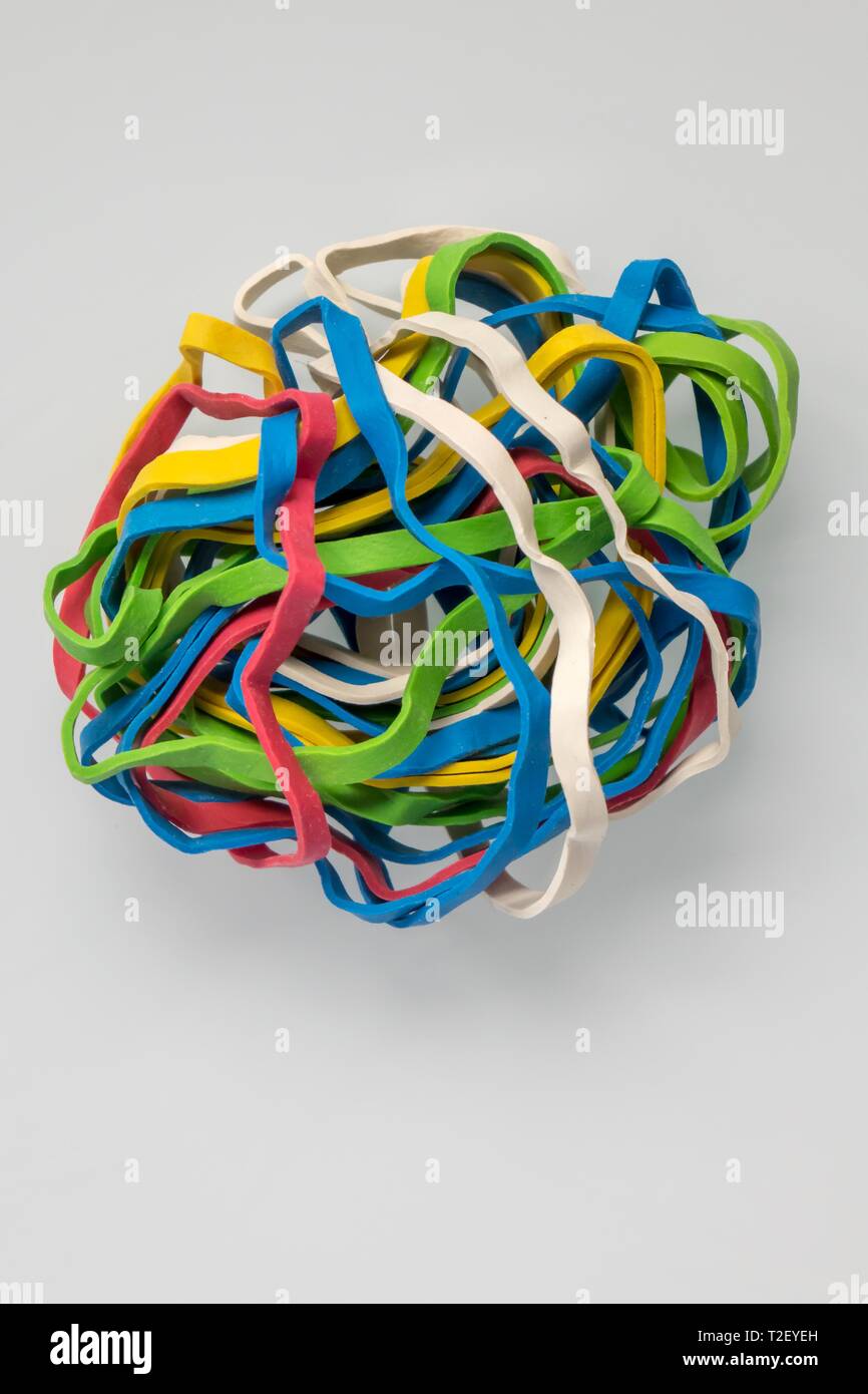 Colored rubber bands in a ball, Germany Stock Photo - Alamy
