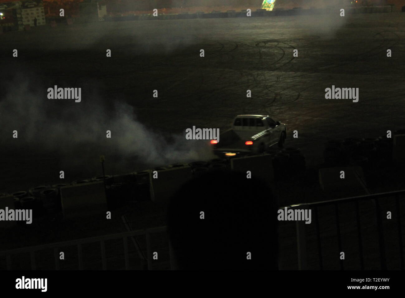 Car Drifting in an open area during drifting competition in Riyadh ...