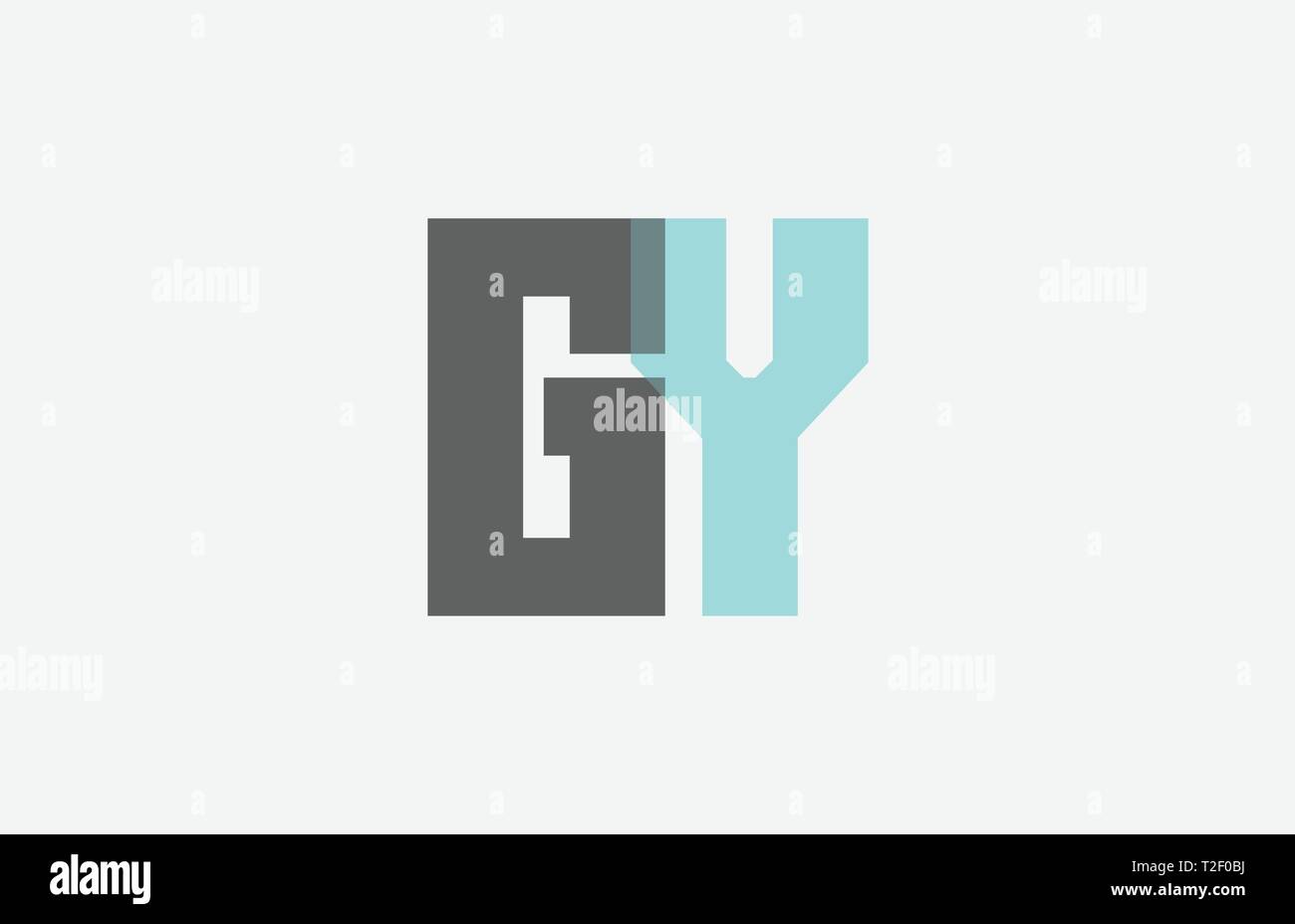 grey pastel blue alphabet letter GY G Y logo combination design ...