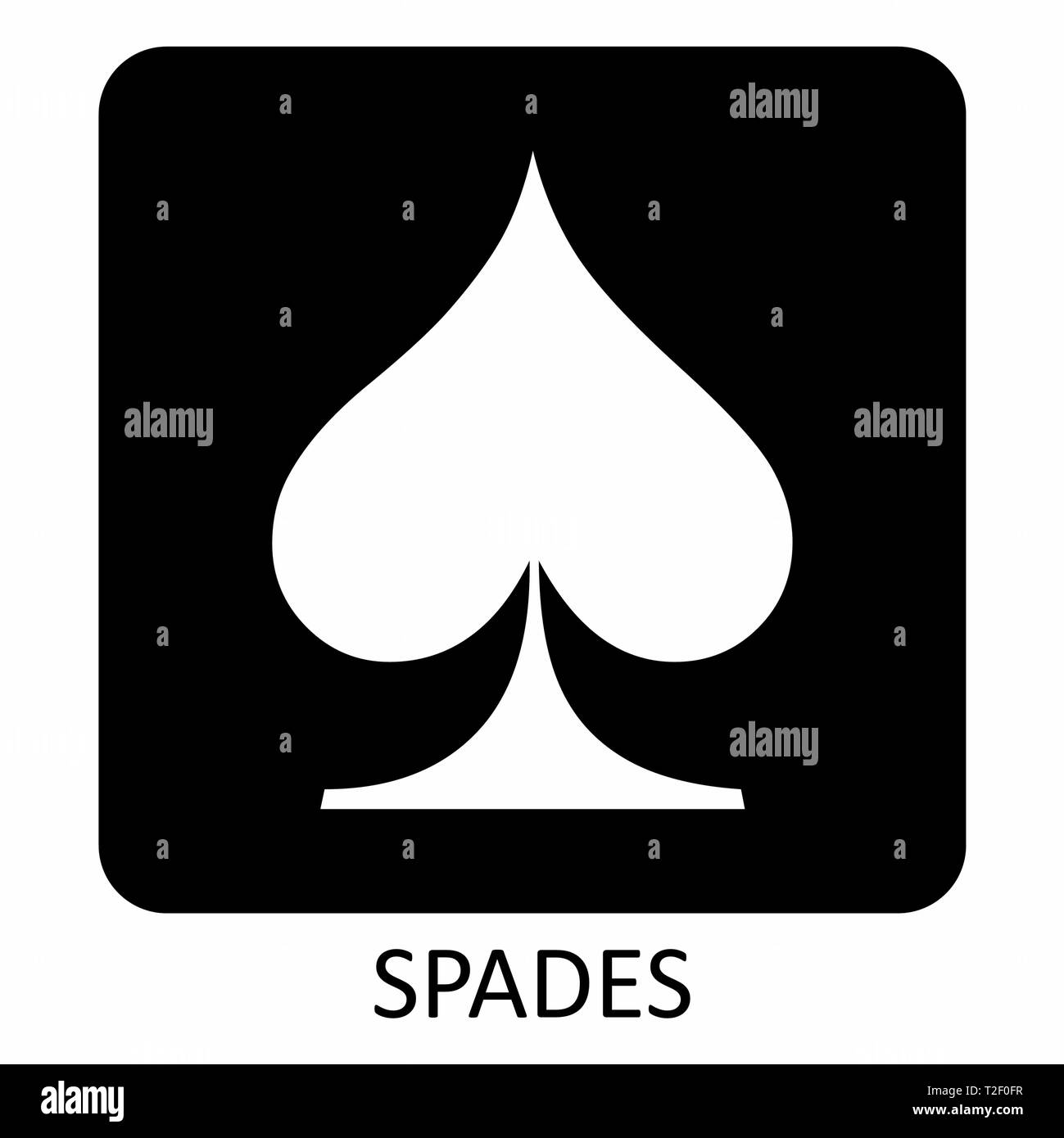The illustration of a white Spades suit icon on dark background Stock ...
