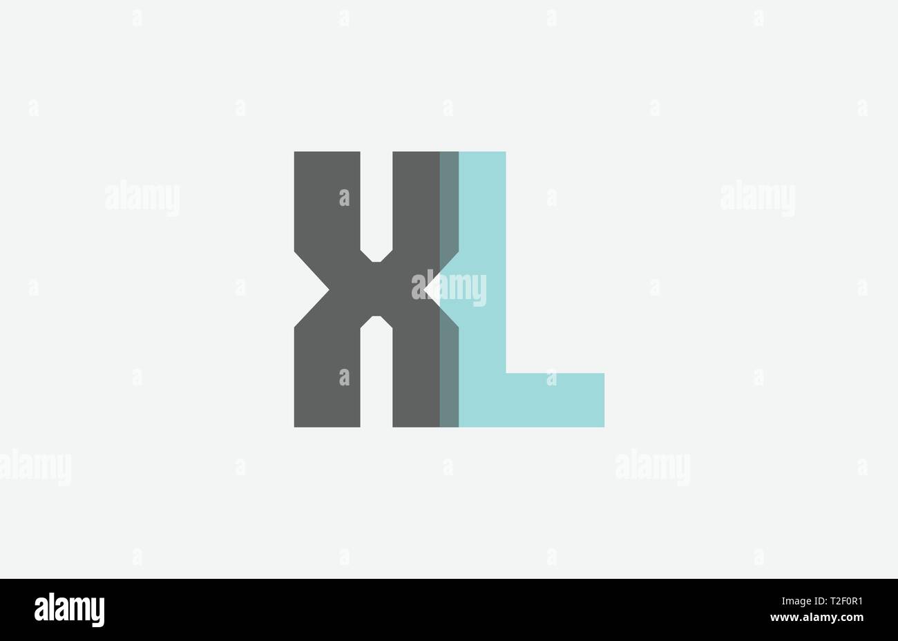 grey pastel blue alphabet letter XL X L logo combination design ...