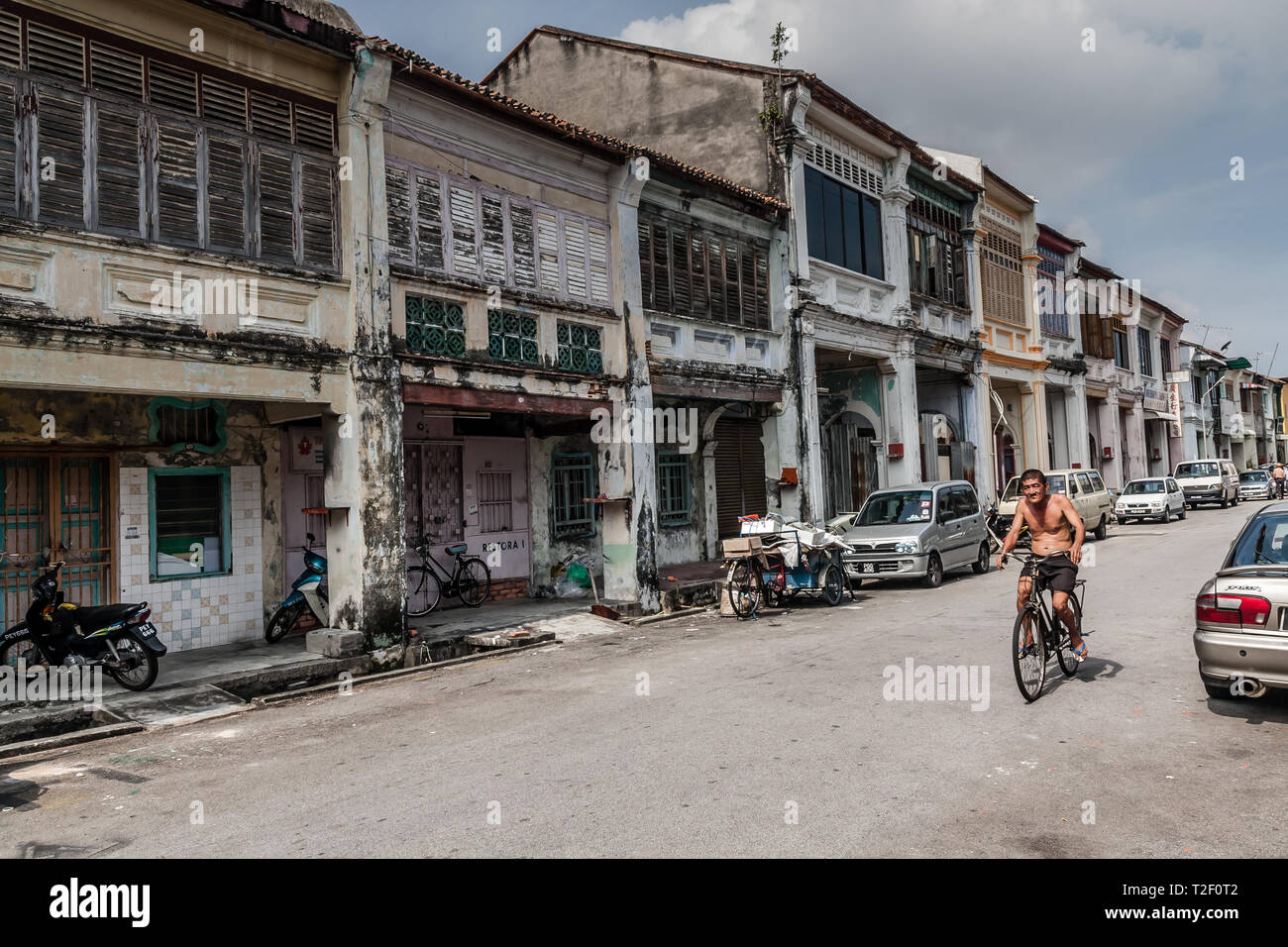 A street in old George Town, the UNESCO World Heritage Site, Penang Island, Malaysia Stock Photo ...