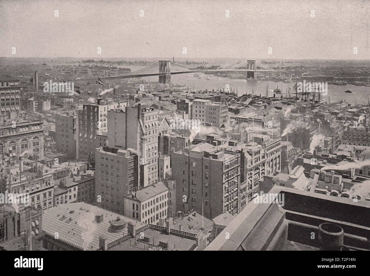 View looking Northeast from roof of Office Building, 66 Broadway Stock ...
