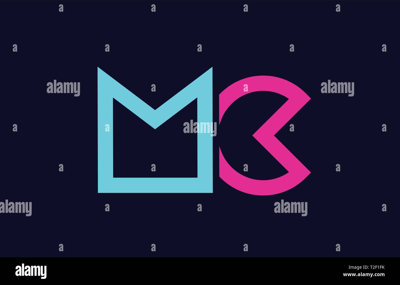 MC M C blue pink colorful alphabet alphabet letter logo combination ...