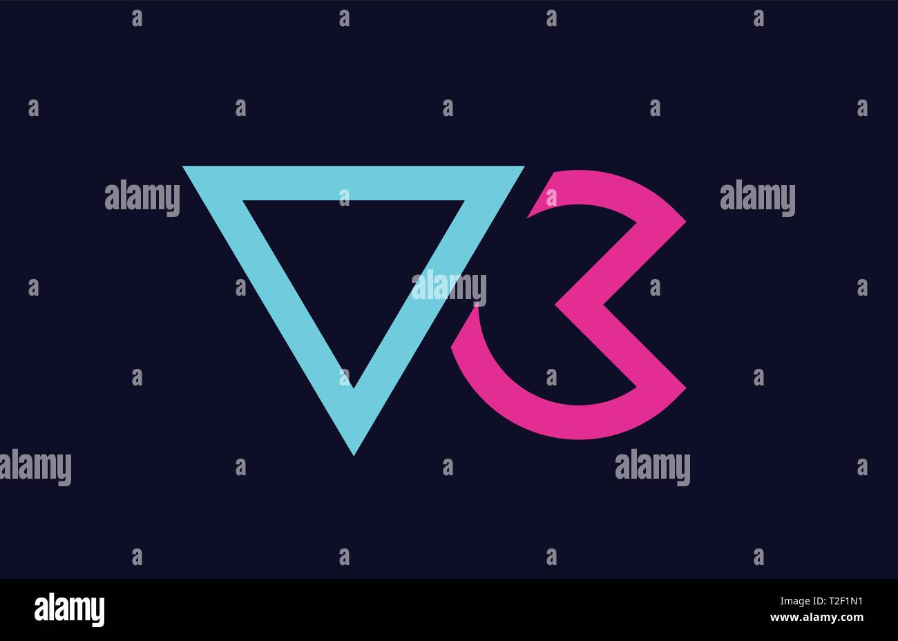 VC V C blue pink colorful alphabet alphabet letter logo combination ...
