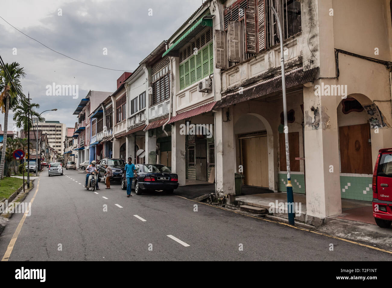 A street in old George Town, the UNESCO World Heritage Site, Penang Island, Malaysia Stock Photo ...